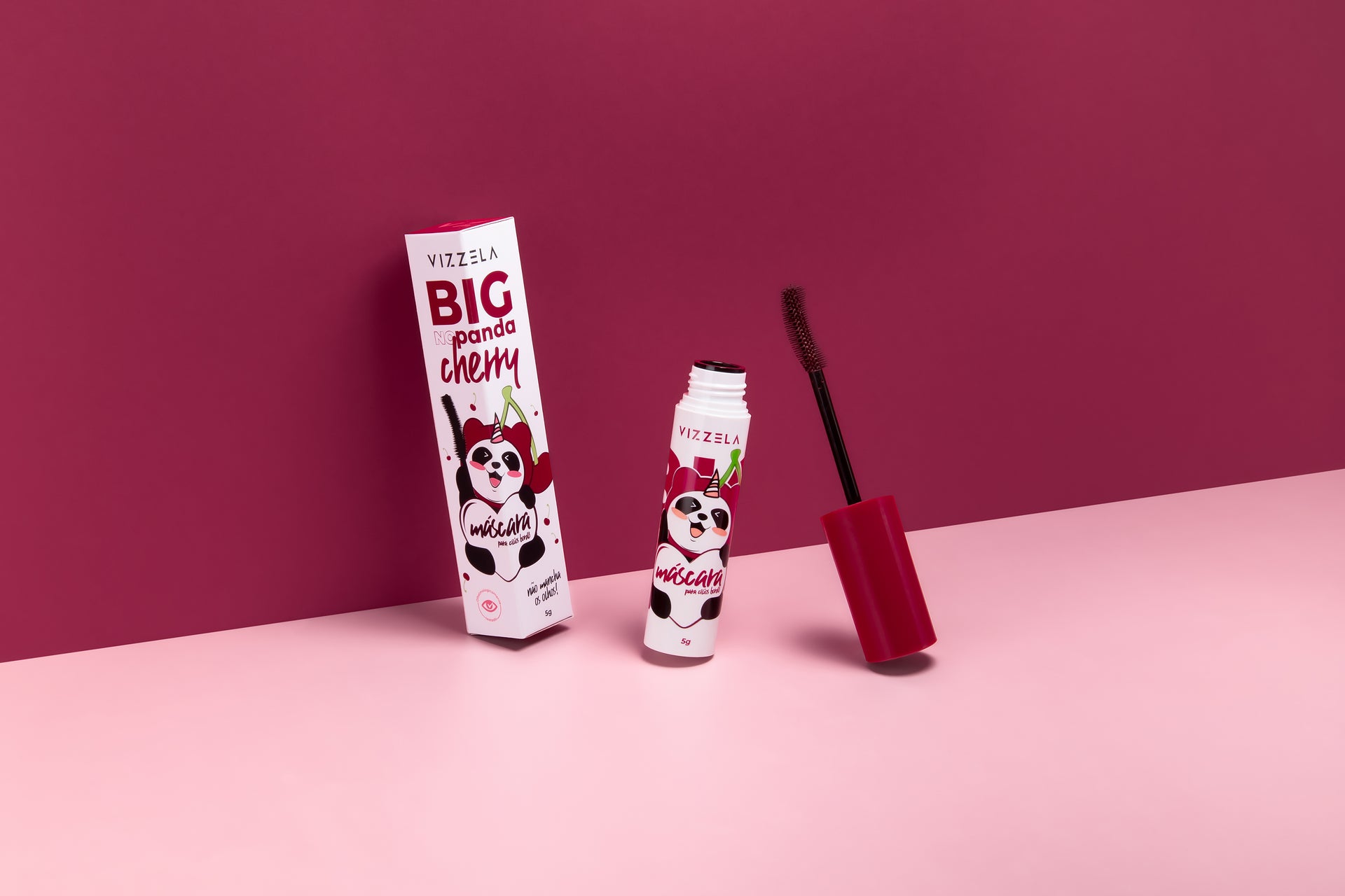Máscara para Cílios Big No Panda Cherry - Bordô – Vizzela Cosméticos
